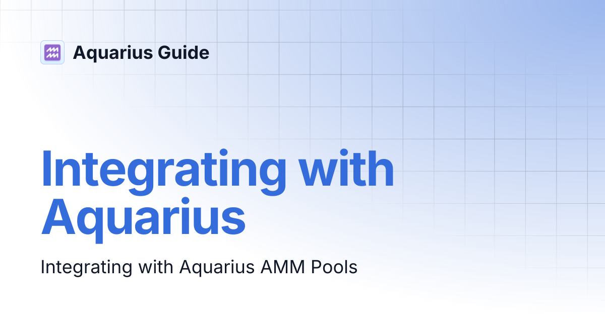 Integrating with Aquarius | Aquarius Guide